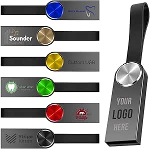 Amazon.com: Custom Metal USB Flash Drive 4GB 200 Pack Personalized ...