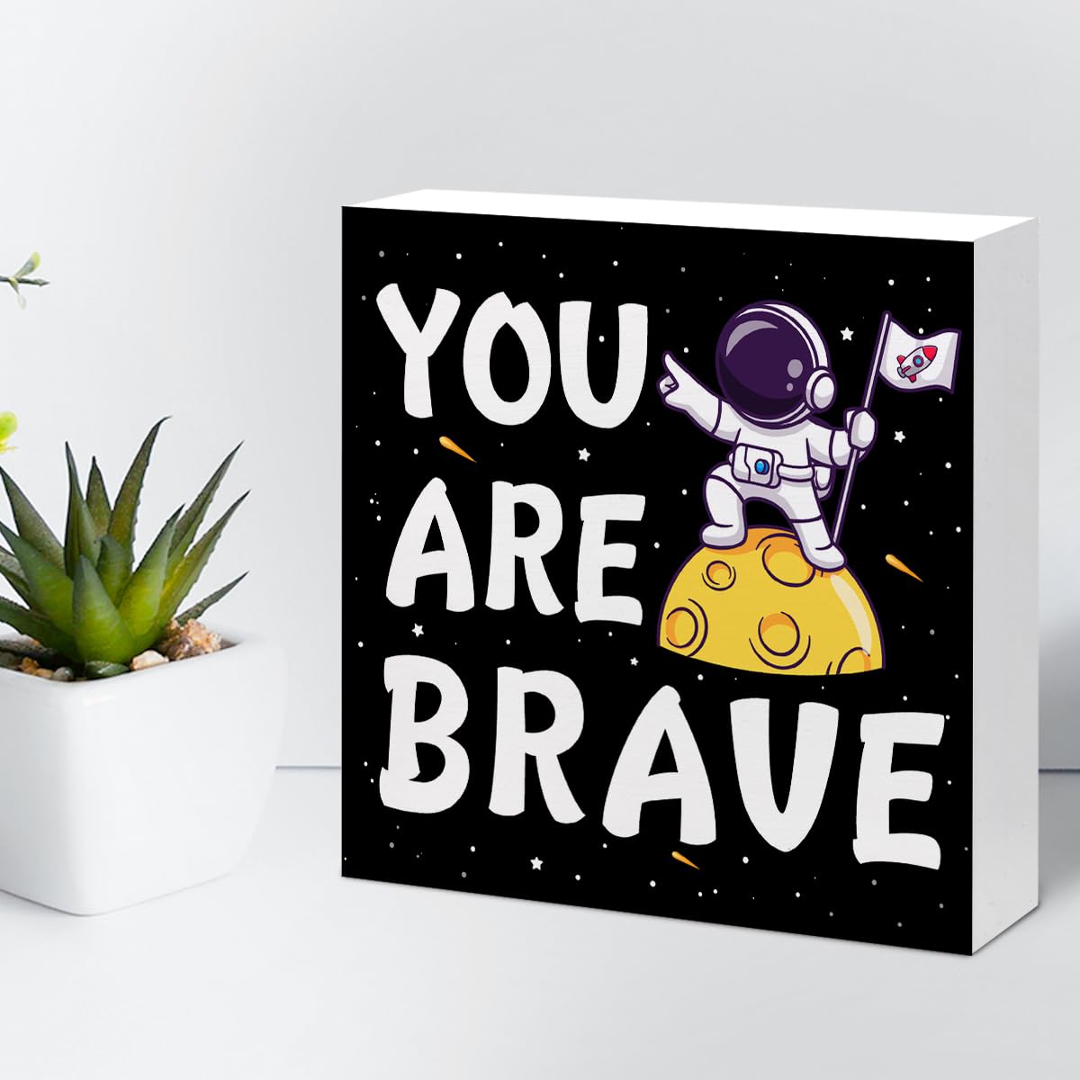 Snapklik.com : Astronaut Sign,Positive Affirmations Wood Sign,You Are ...
