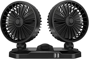 #3hok07 Ventilatore per auto elettrico a doppia testa 2 velocità 12V ...