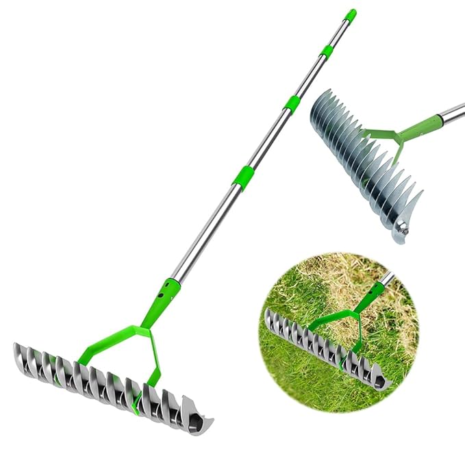 HASTHIP® Dual-Edge Garden Rake - 170CM Farming Thatch Rake - Alloy ...
