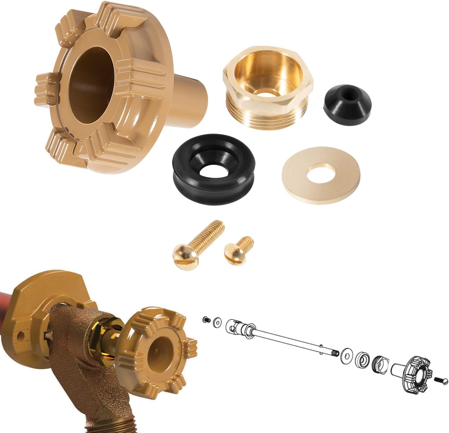 Amazon.com: Boltigen Outdoor Faucet Repair Kit, ASSE 1019-A Vacuum ...