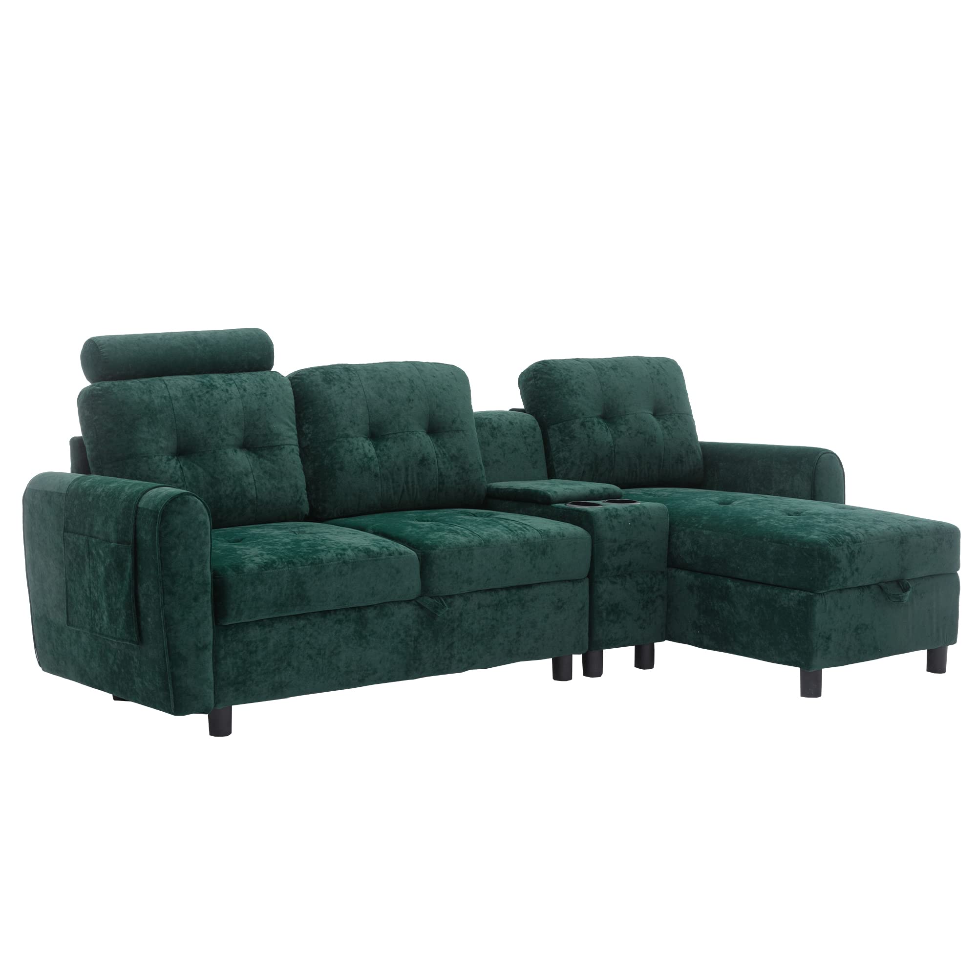 Amazon.com: Olela L Shaped Couch, Linen Fabric Modular Sectional Sofa ...