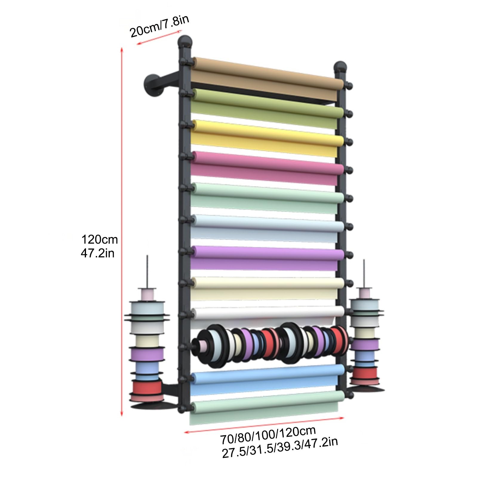 Ribbon And Scarf Storage Rack Wall-Mounted Ribbon & Wrapping Paper ...