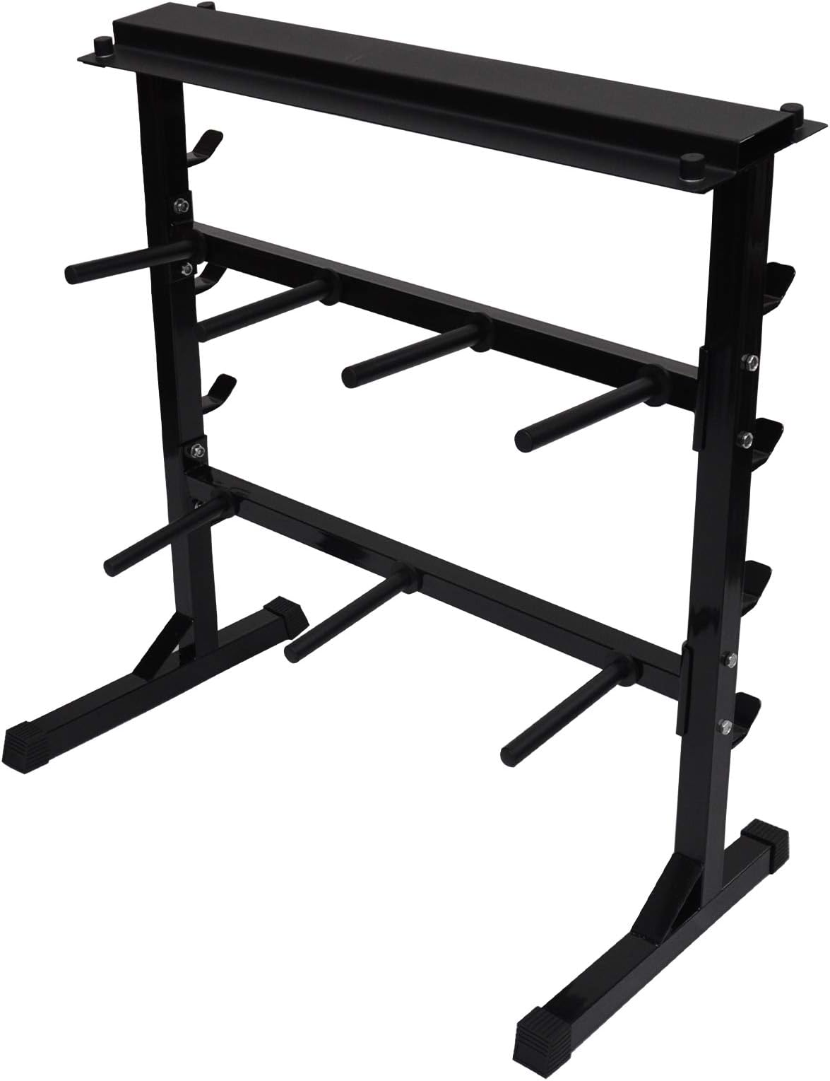 3-Tier Weights and Barbell Storage Rack for Barbell, Dumbbells ...