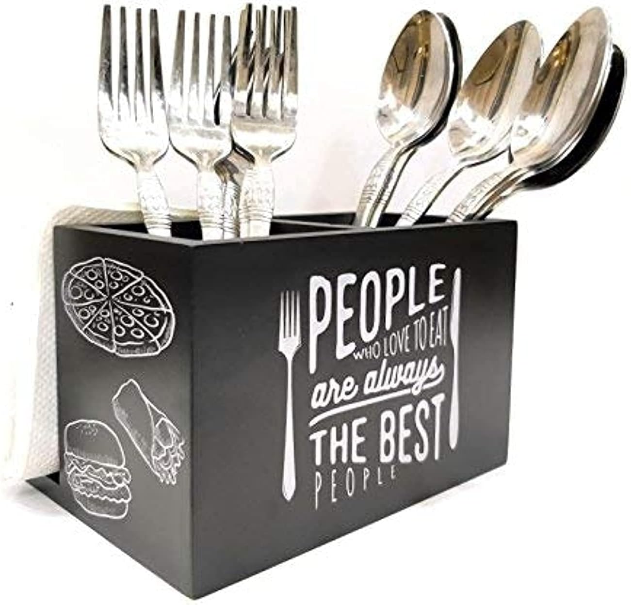 Buy Dime Store Enginereed Wood Cutlery holder with Napkin rack for ...