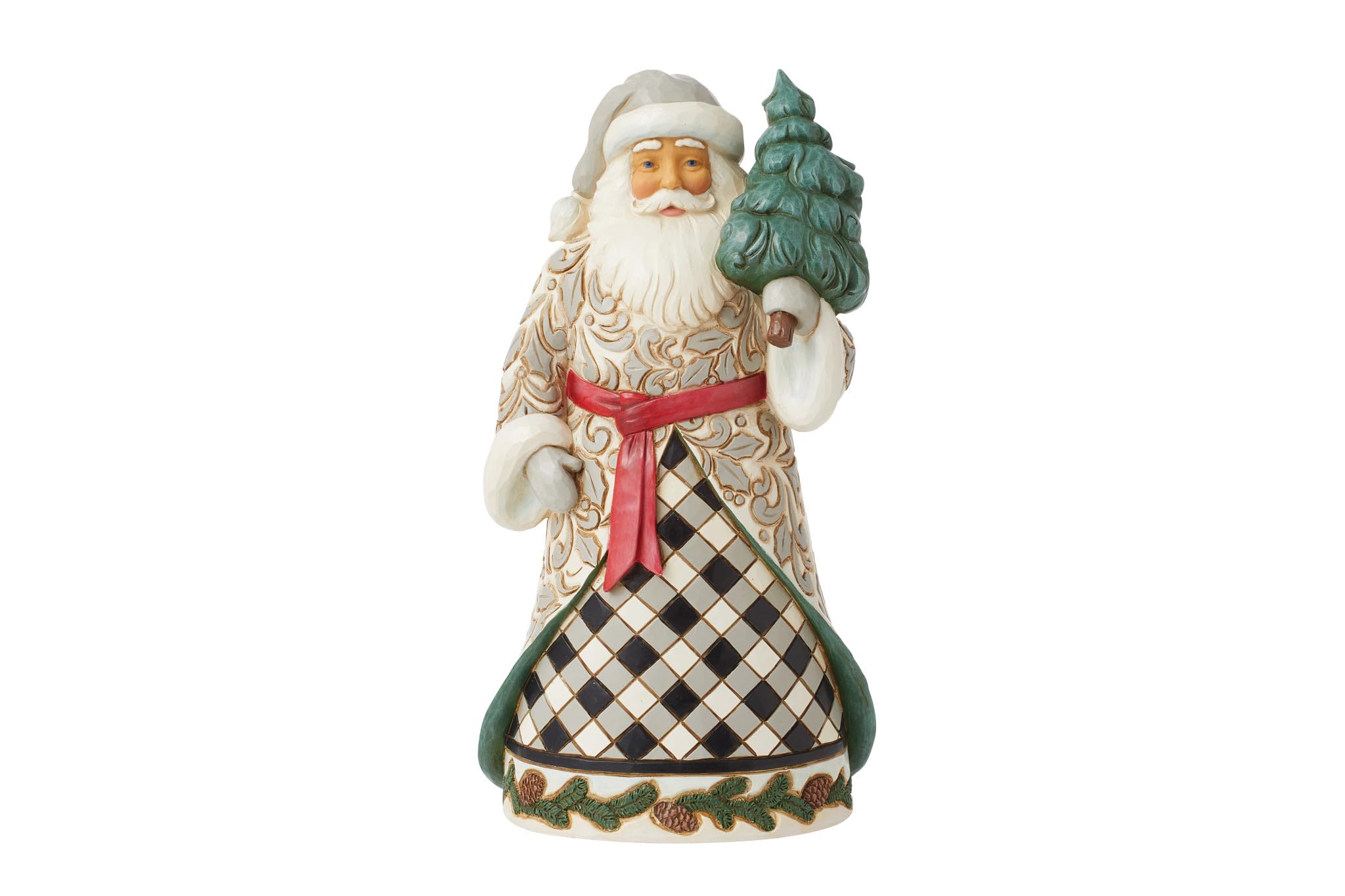 Amazon.com: Enesco Jim Shore Heartwood Creek Plaid Santa Holding a Tree ...