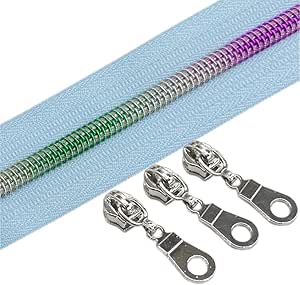 Amazon.com: YaHoGa #5 Colorful Teeth Rainbow Metallic Nylon Coil ...