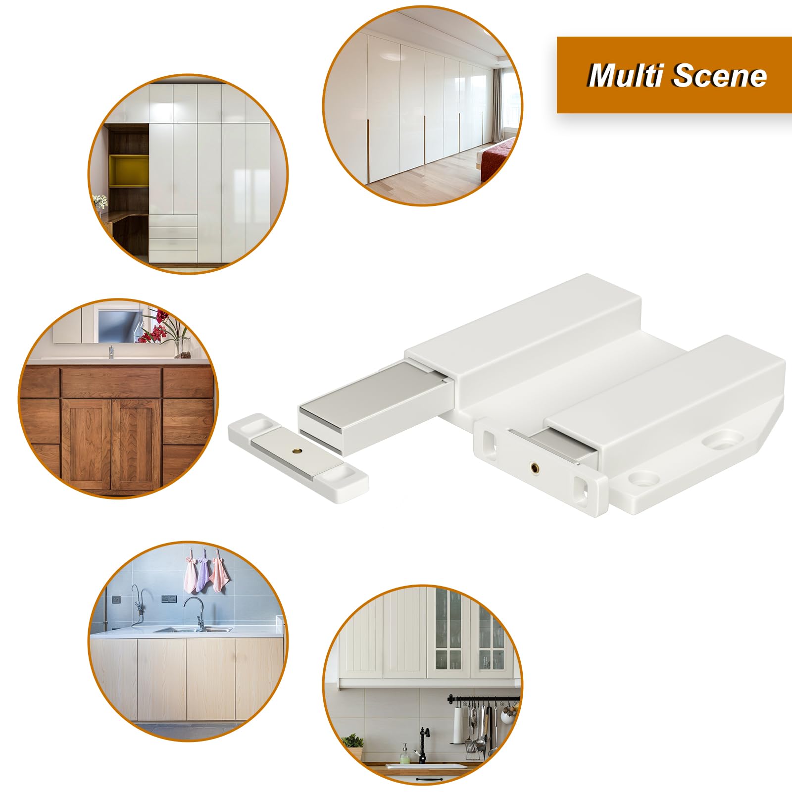 Snapklik.com : Jiayi Double Push To Open Cabinet Door Catches Heavy ...