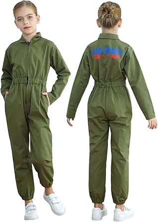 Amazon.com: JEATHA Kids Air Force Fighter Pilot Costume Coveralls Army ...