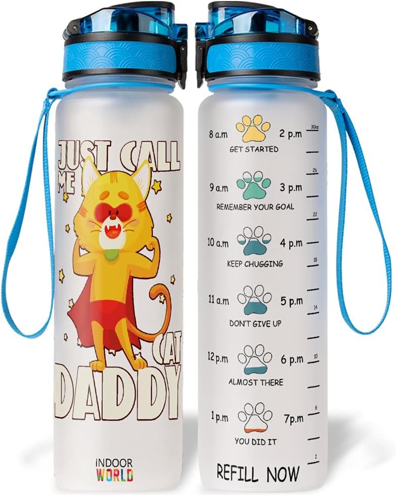 Amazon.com: INDOOR WORLD Just Call Me Cat Daddy Fathers Day Cat Water ...