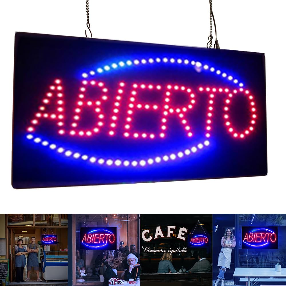Smilkeep ABIERTO letreros luminosos led, letrero abierto de neón ...