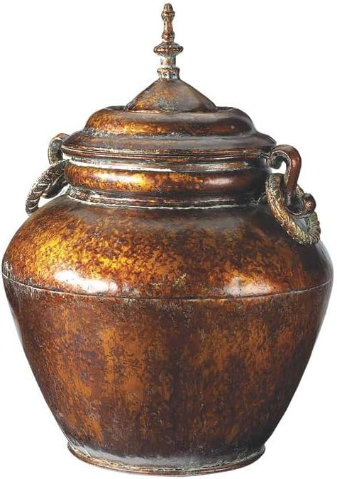 Amazon.com: Antique Copper Round Covered Jar: Decorative Vases: Home ...