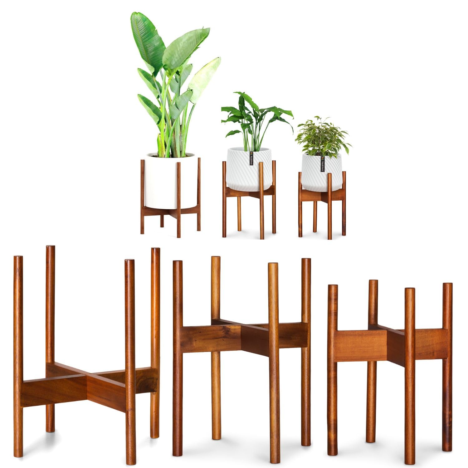 Fox ＆ Fern Mid Century Modern Plant Stand, Plant Stand Indoor, Indoor ...