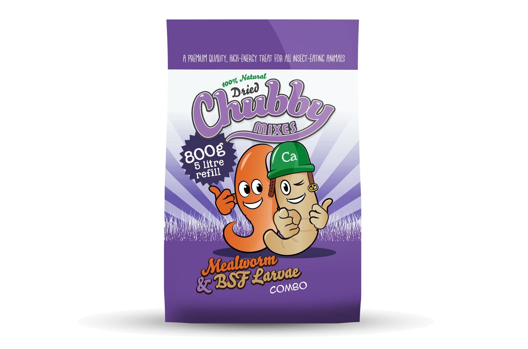 Chubby 5 Litre Refill Bag of Chubby Dried Mixes Mealworms & Black ...