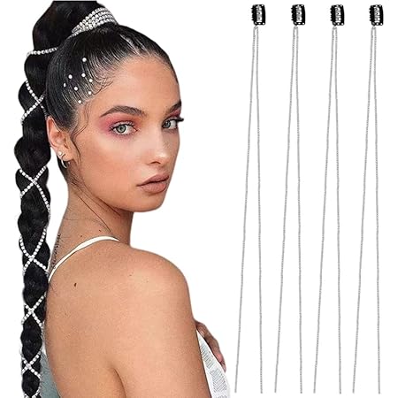 Amazon.com : Chunyin Rhinestone Hair Chains for Women Rhinestone Hair ...