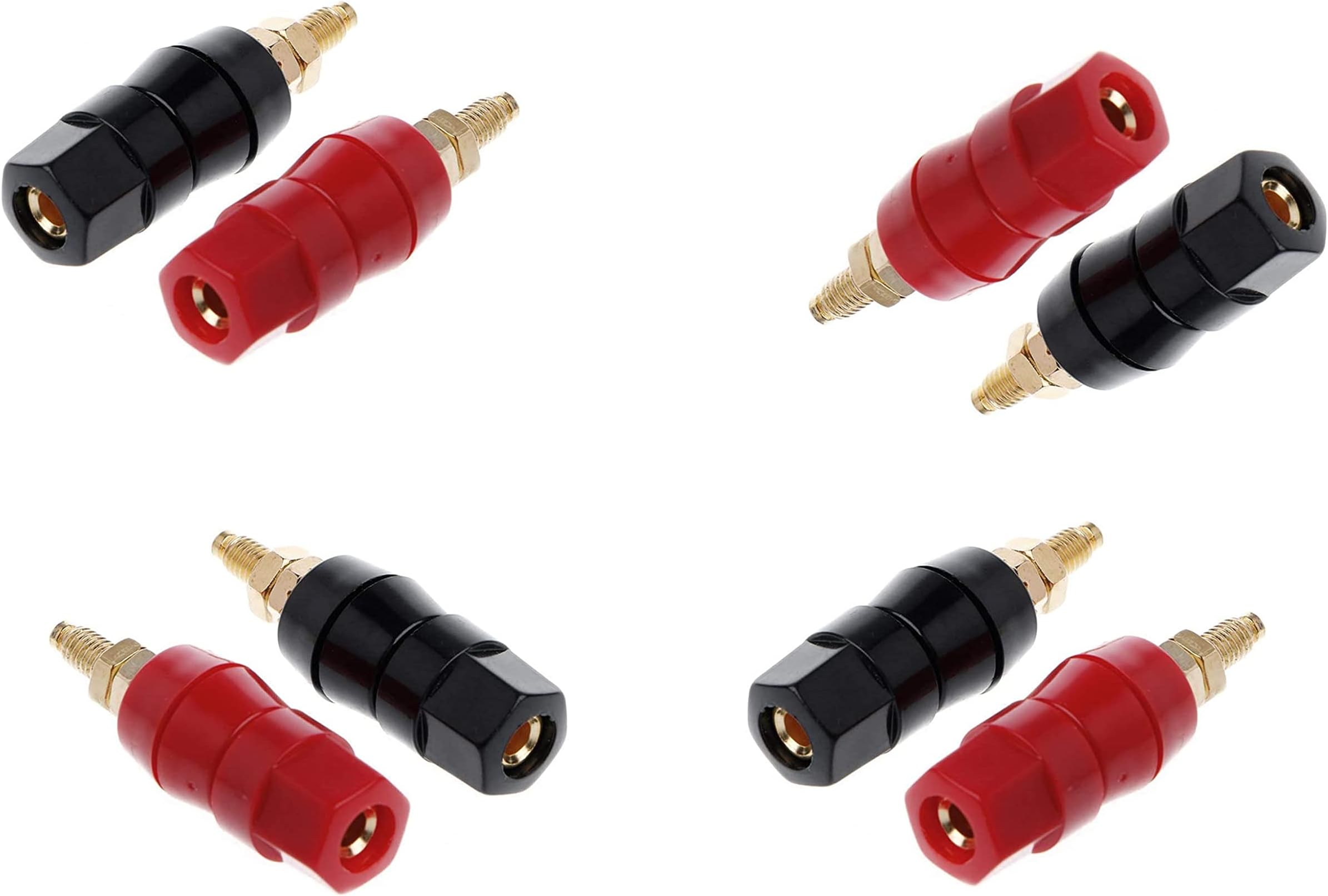 fdealz® [ 4 Pieces ] Banana Cable Plugs, Audio Jack Connector, Dual ...