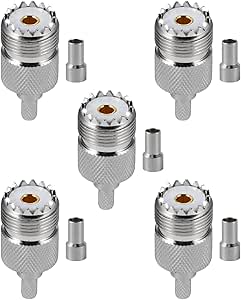 Amazon.com: POBADY 5PCS SO-239 UHF Female Connectors 50 Ohm SO239 Female Jack Crimp RF Coax ...