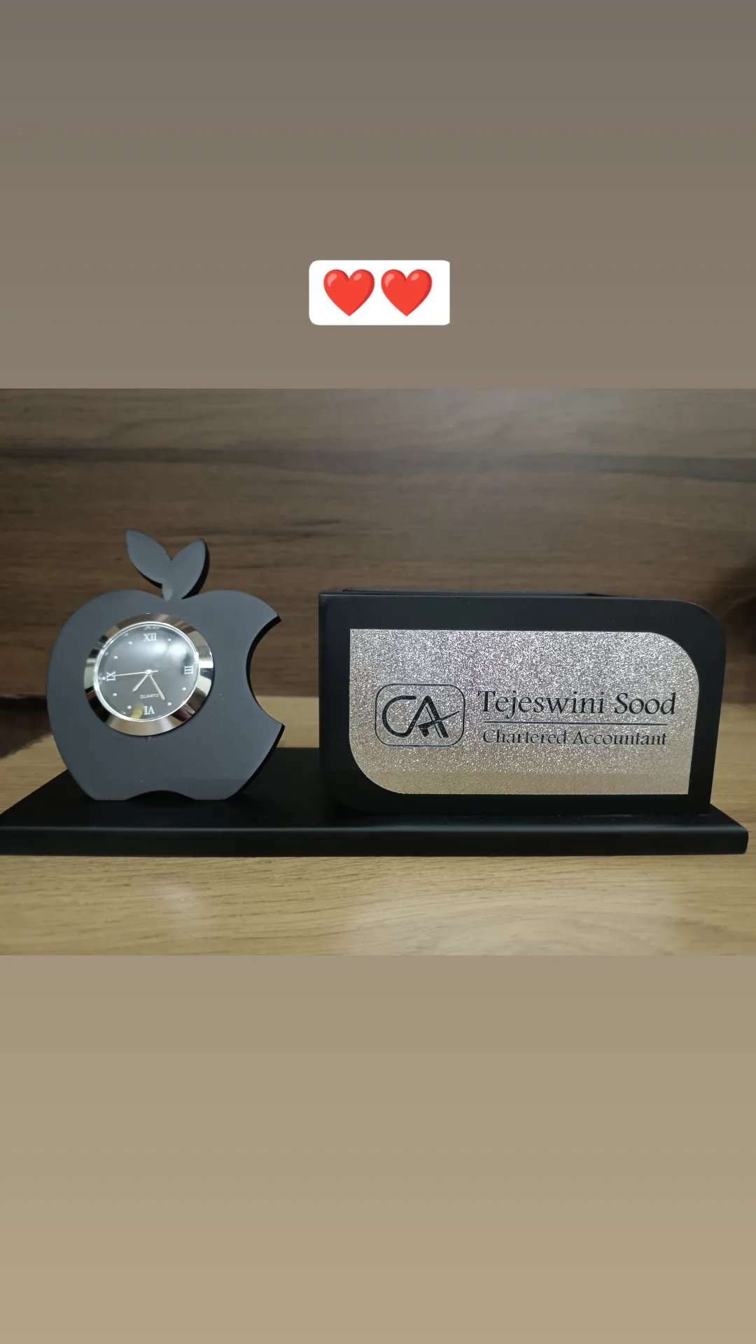 SHIVOM CRAFTS Black Wooden Desk Organizer with Clock, Wooden Pen Stand ...