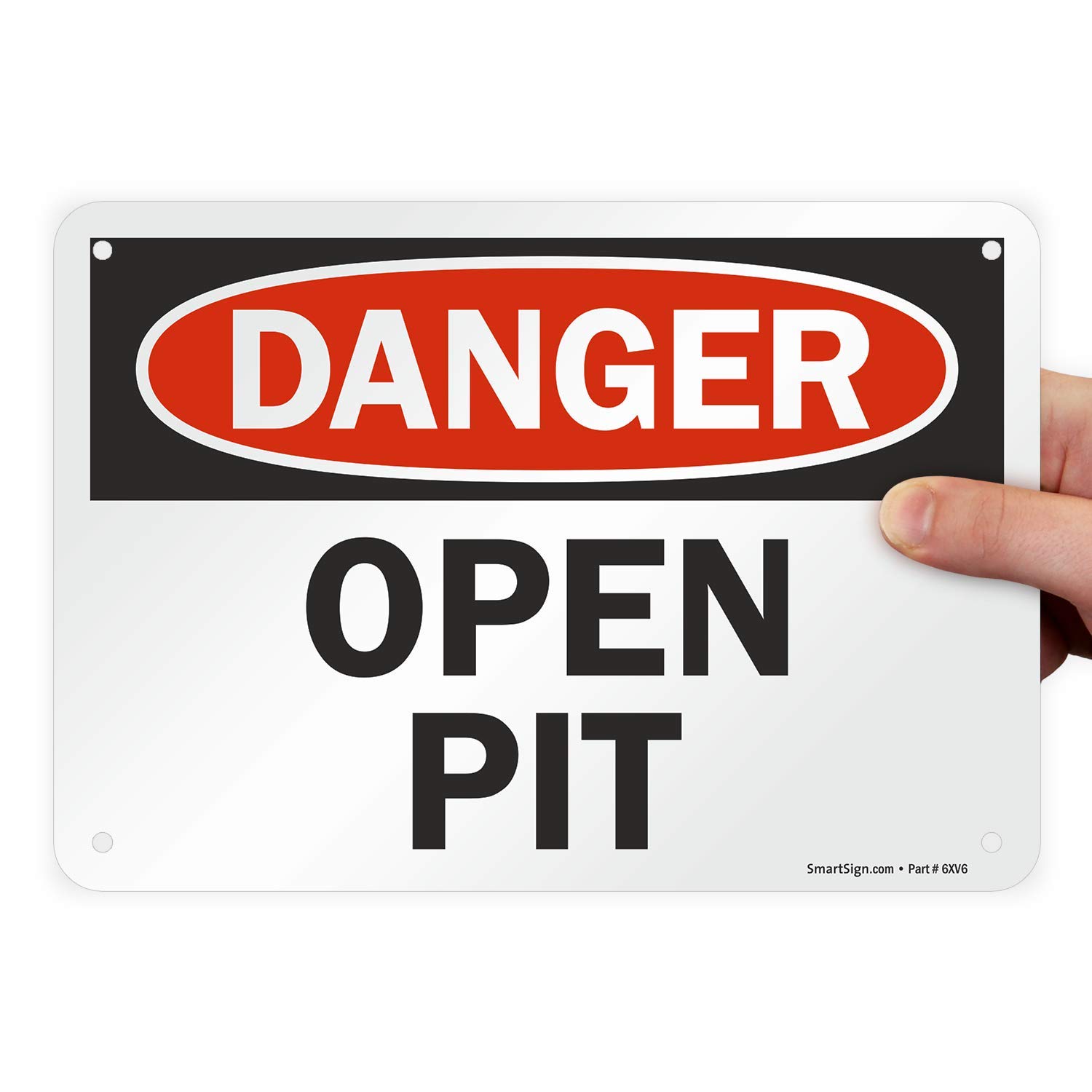 SmartSign "Danger - Open Pit" Sign | 7" x 10" Plastic: Amazon.com ...