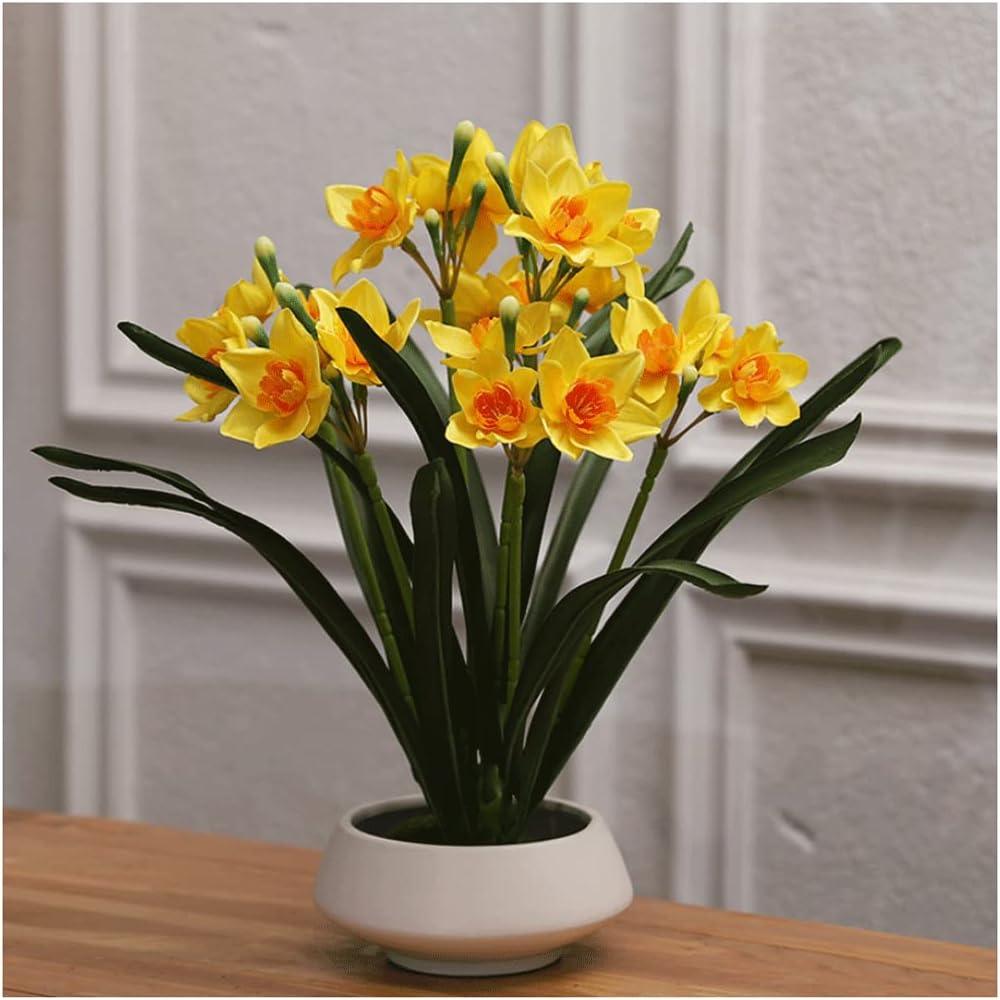 Amazon.com: Artificial Flowers for Decoration Artificial Daffodils ...