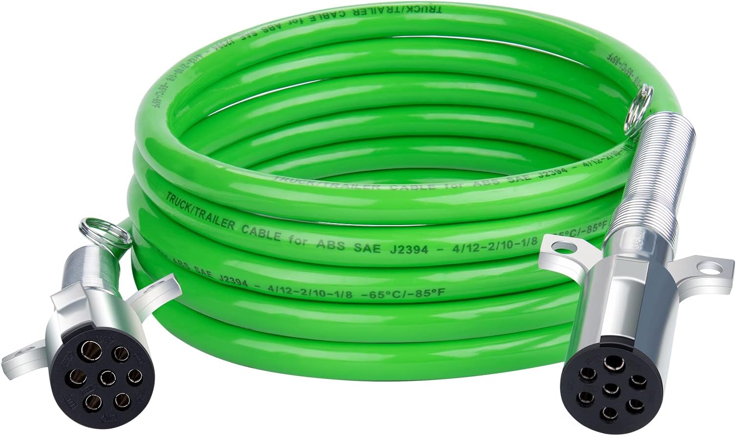 Amazon.com: Voilamart 7 Way Trailer Cord Cable 15 Ft Green ABS Straight ...
