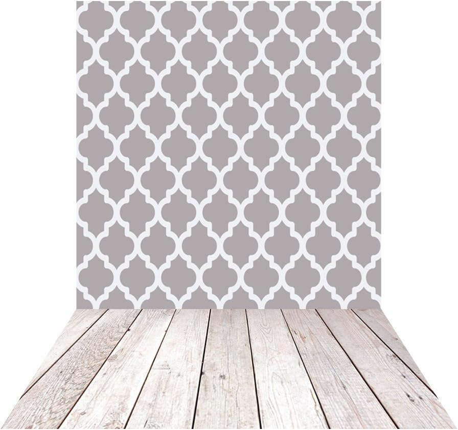 Amazon.com: Muzi 5x8ft gray damascus photography backdrop white wood ...