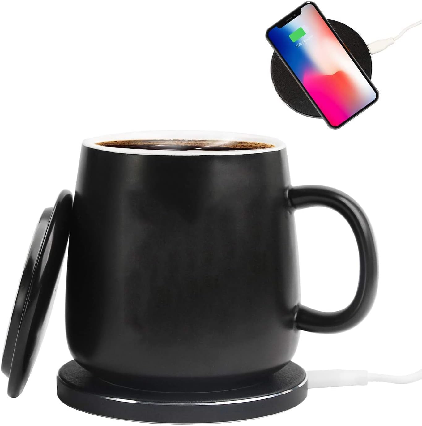 Amazon.com: Coffee Cup Warmer & Wireless Charger with Auto-Shut 2 IN 1 ...