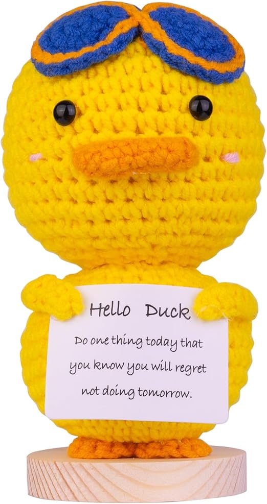 Amazon.com: MuMyer Funny Crochet Duck, Handmade Emotional Support ...