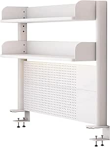 Clamp on Desk Shelf with Pegboard, Multipurpose Clip-on Desk Organizer ...