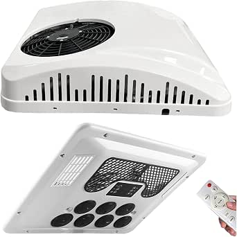 RV Air Conditioner with Heat 12V/24V/48V 8000BTU, Rooftop AC Unit Truck ...