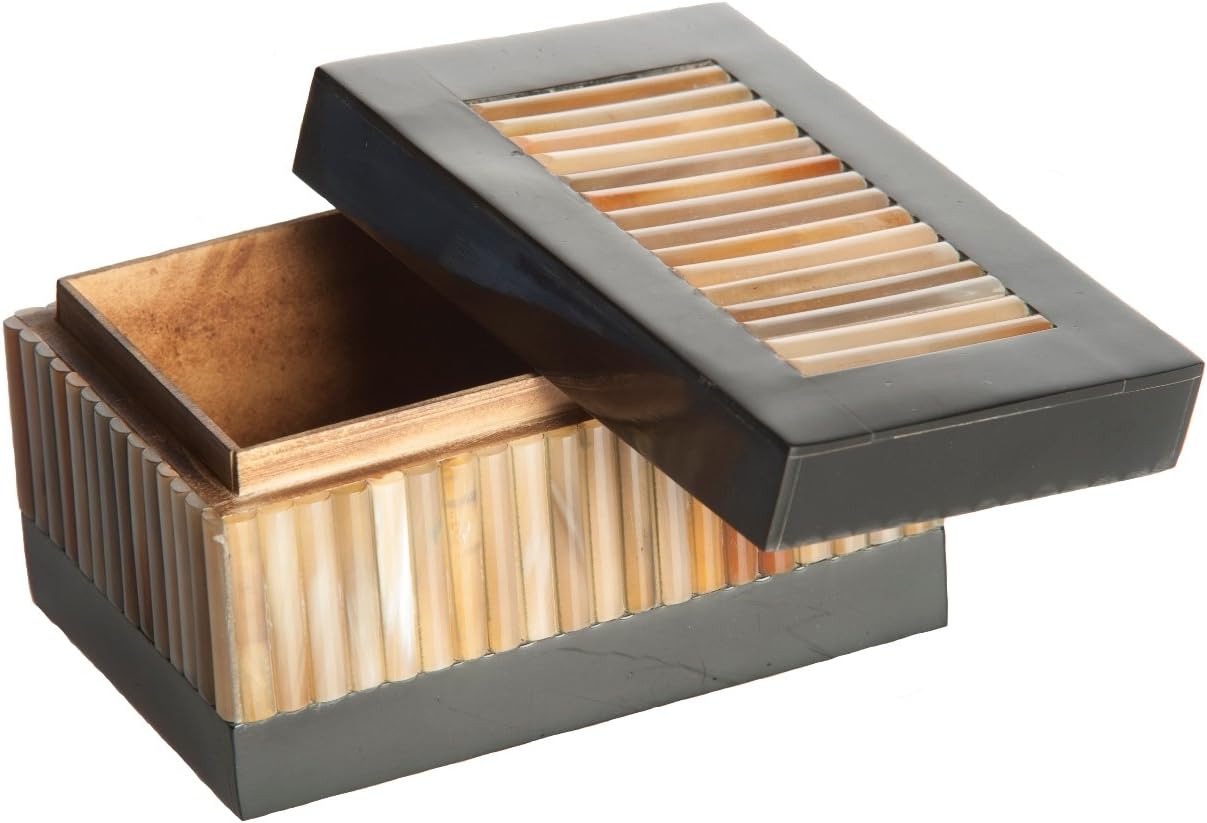 Amazon.com: Abigails Decorative Horn Box with Black Lacquer Border ...