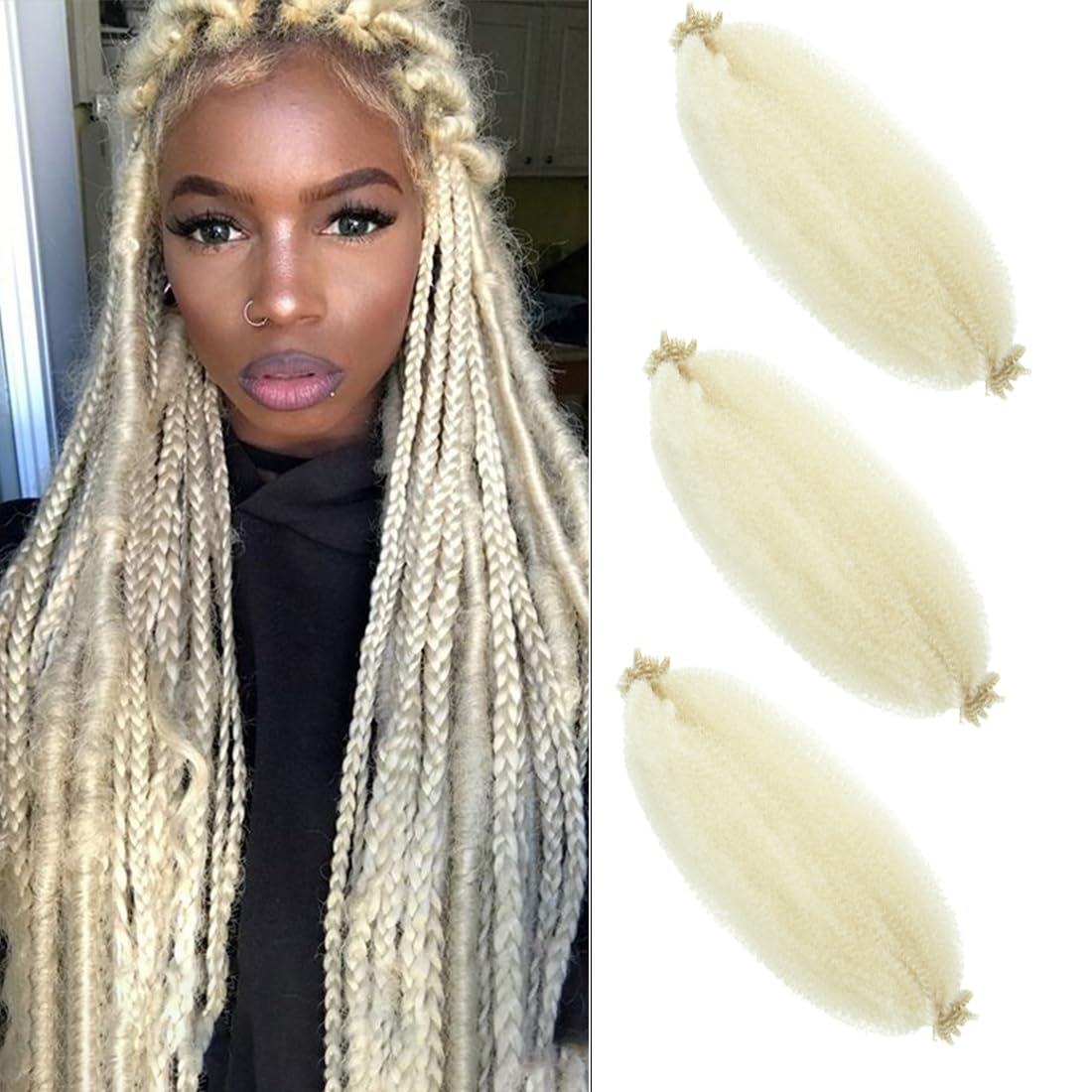 Amazon.com : Springy Afro Twist Hair 20 Inch 3 Packs Pre Fluffed Marley ...
