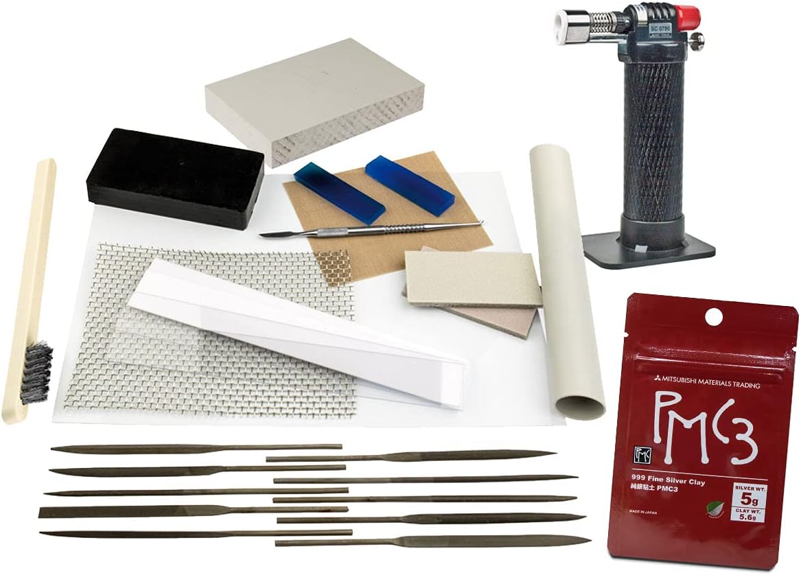 Precious Metal Clay PMC Clay Beginners Set, Tools, Torch and 5.6g PMC ...