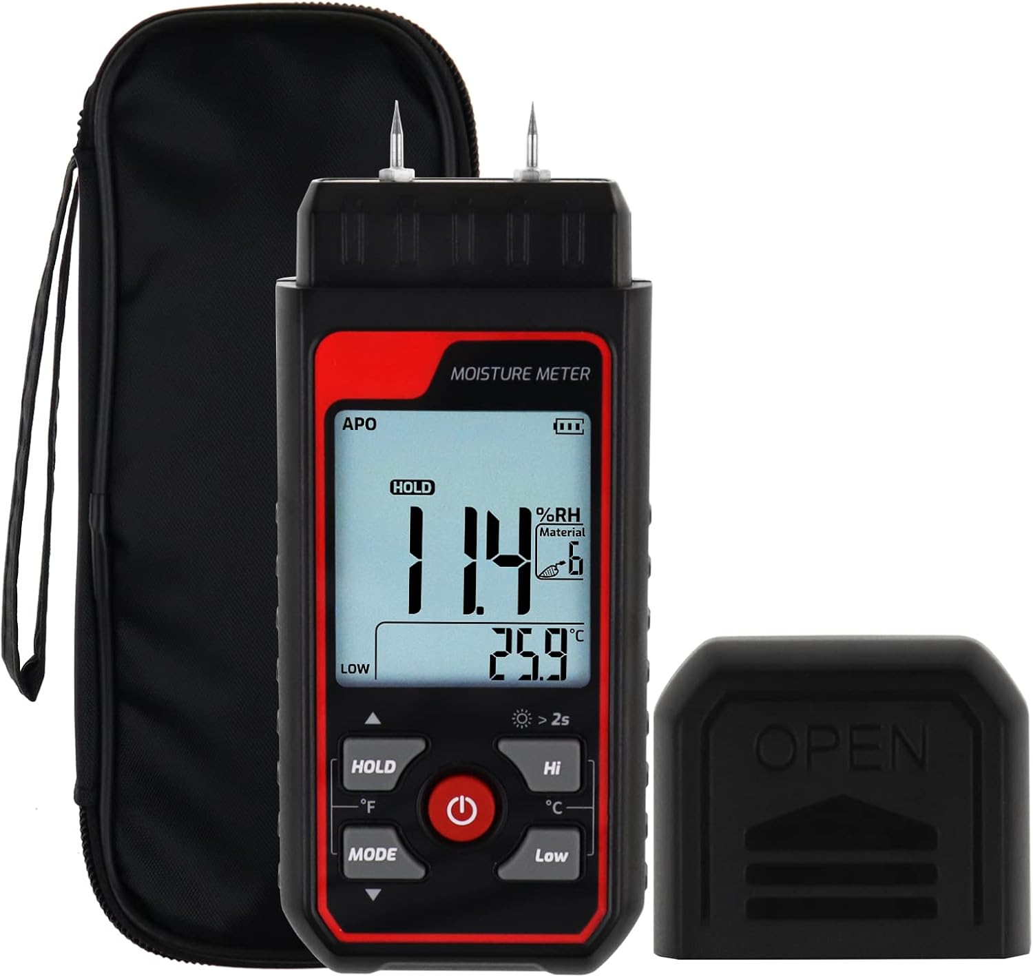 Pocket Moisture Meter, Pin Type Water Leak Detector, Digital Humidity ...