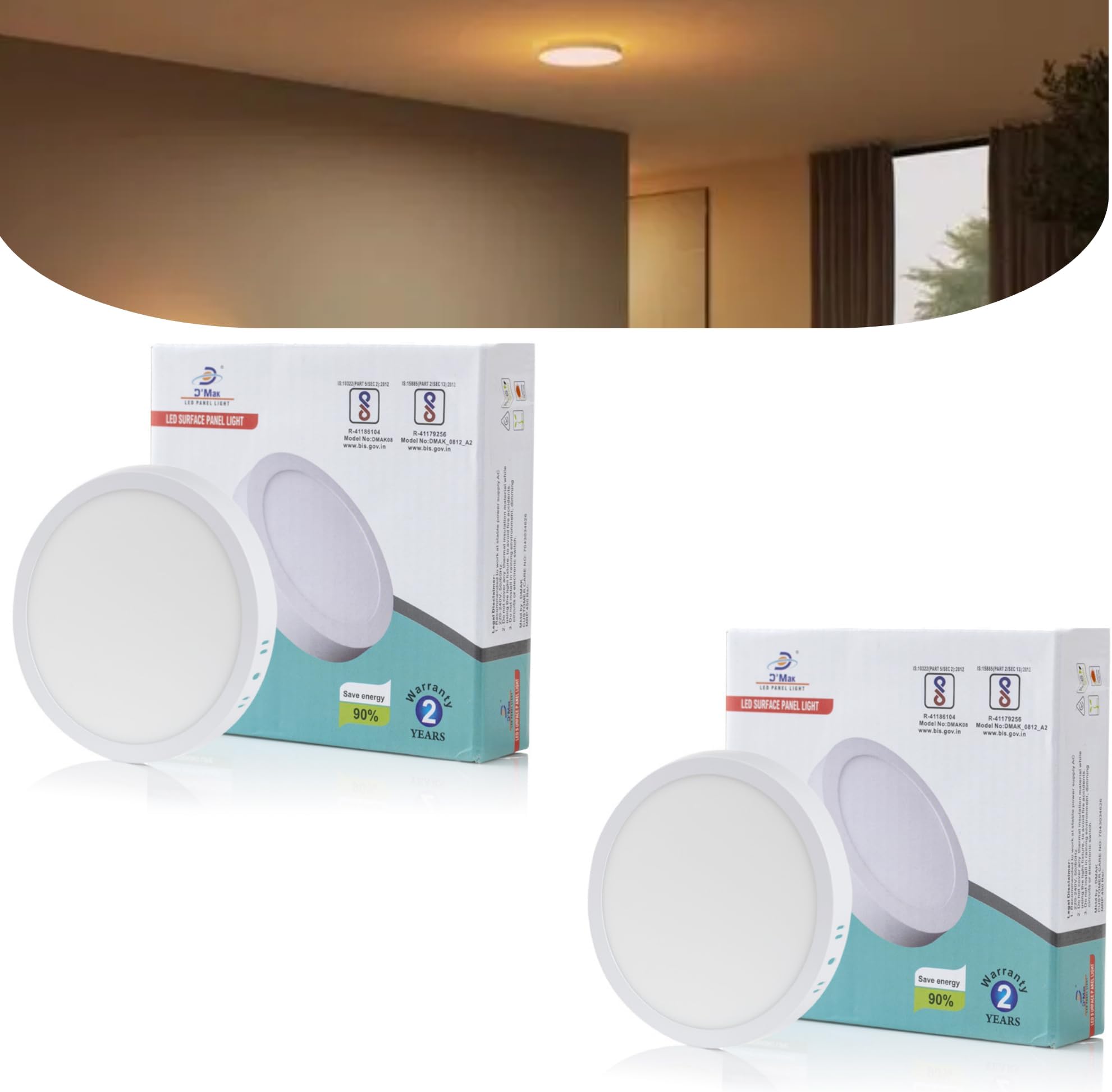 Buy D'Mak Aluminium 1 Watt Round Led Button Cob Black Body Warm White ...