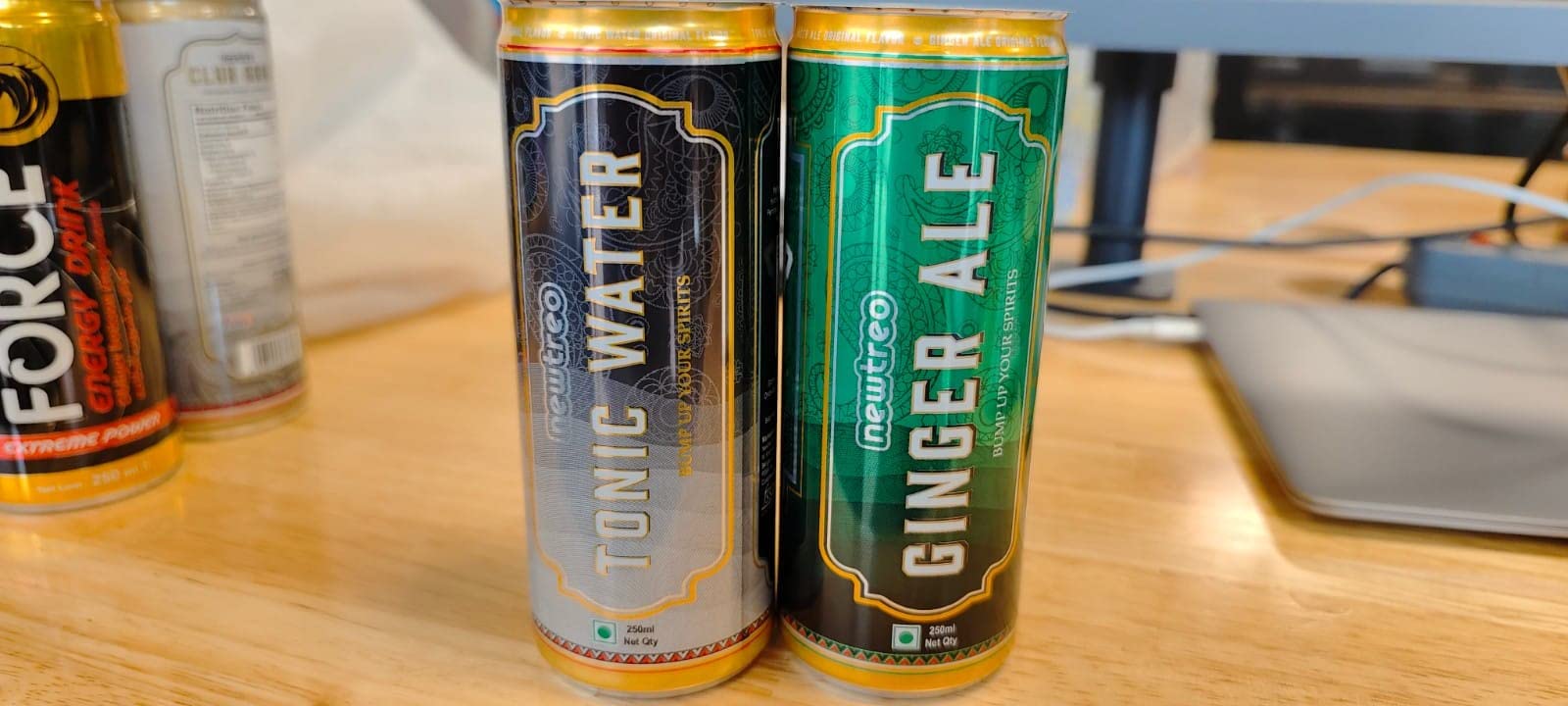 Newtreo Force Tonic Water, Ginger Ale Pack Of 6 X 250 Ml Cans (3 Ginger ...