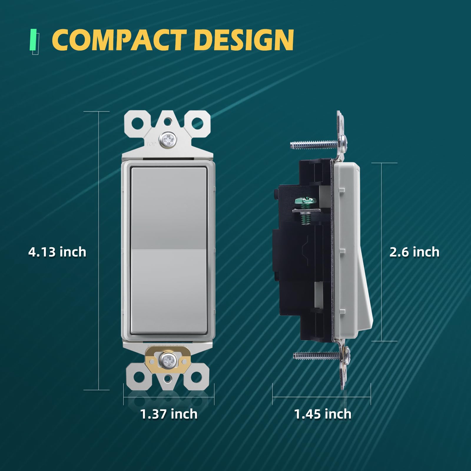 Snapklik.com : Decorator Paddle Light Switch, Single Pole Wall Rocker ...