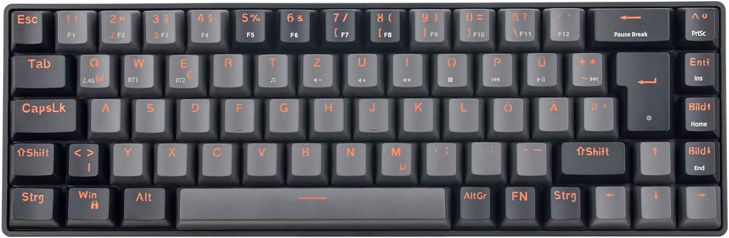 KLIM Shift 60% Mechanische Tastatur Kabellos - NEU 2024 - Hotswappable ...
