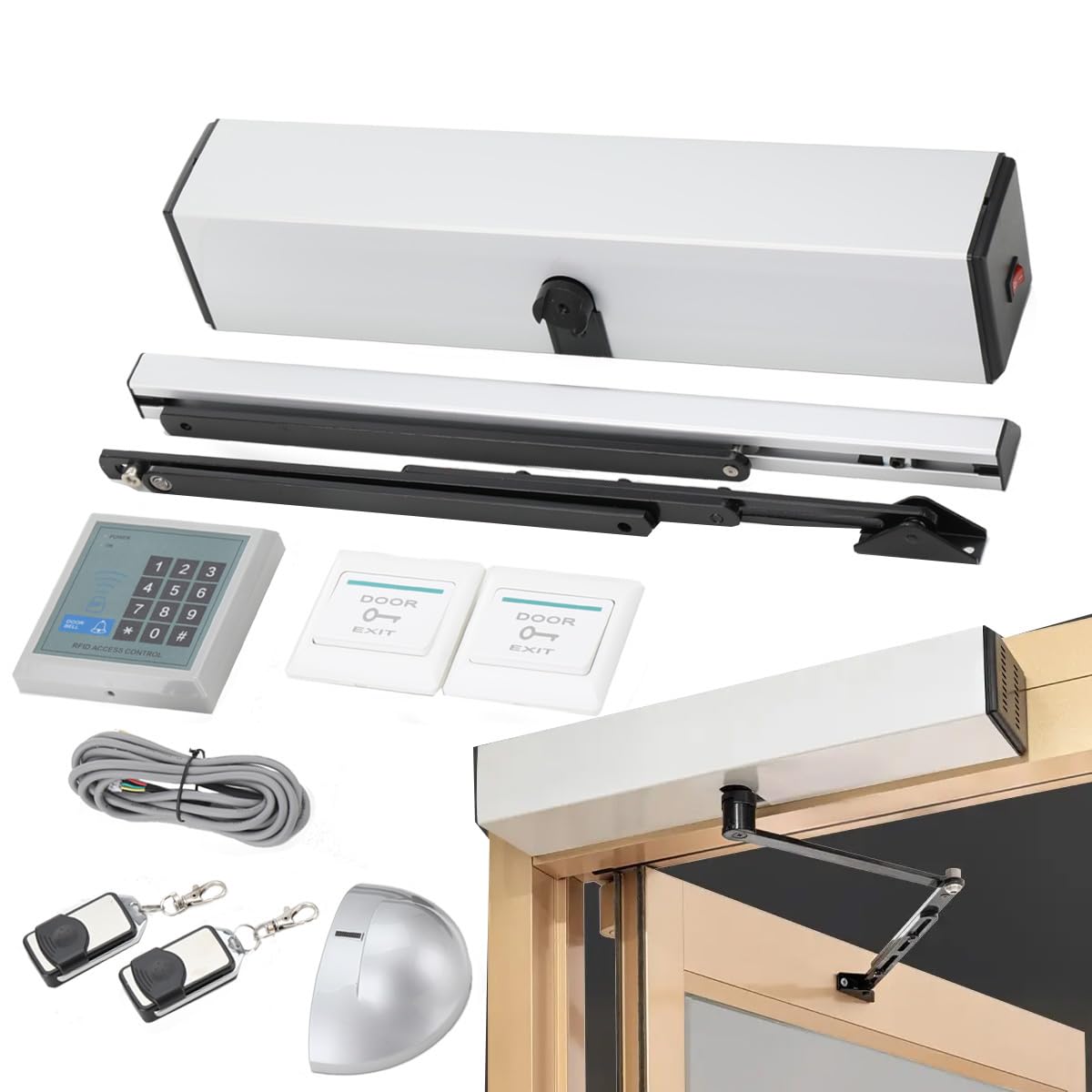 Lfhelper Automatic Swing Door Opener Kit, Door Opener and Closer 50W ...