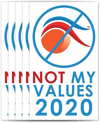 Amazon.com - Not My Values 2020 Removable Window & Bumper Stickers(5)