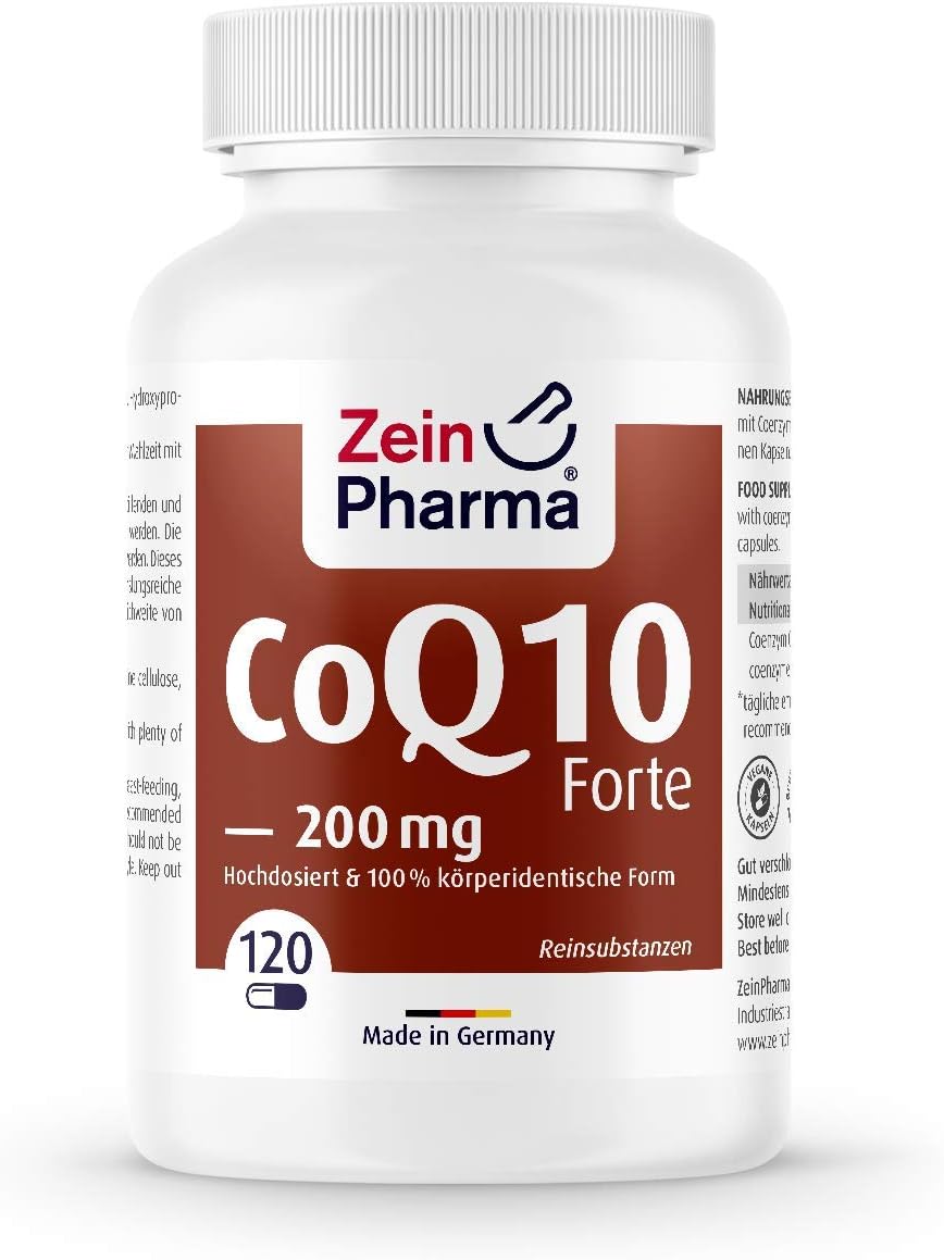 ZeinPharma Coenzyme Q10 forte 200 mg Capsules - 120 Vegan Capsules with ...