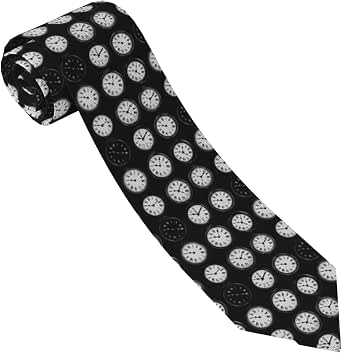 Novastar Ties for Men - Comfort Vintage Clock Pattern Print Men'S ...