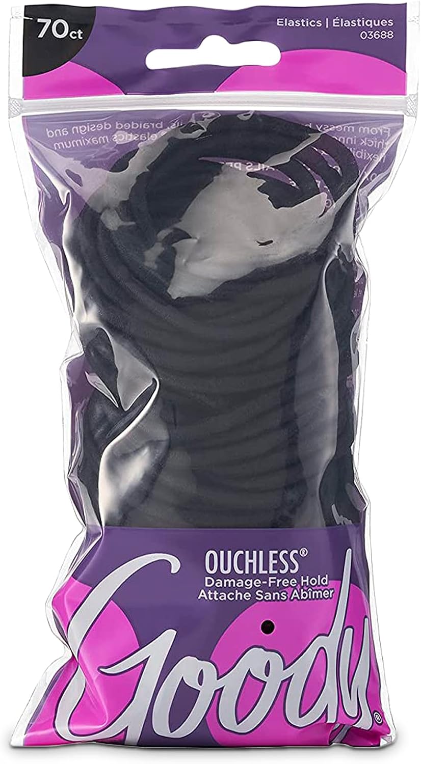 Goody Ouchless No Metal Black Hair Elastics Storage Pack