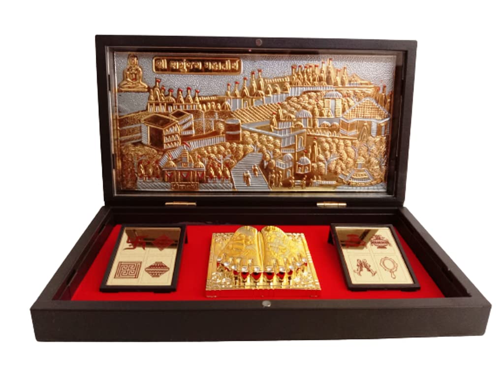 Buy Brass Blessing Gold Plated Lord MAHAVIR Swami Pocket Temple - Jain ...
