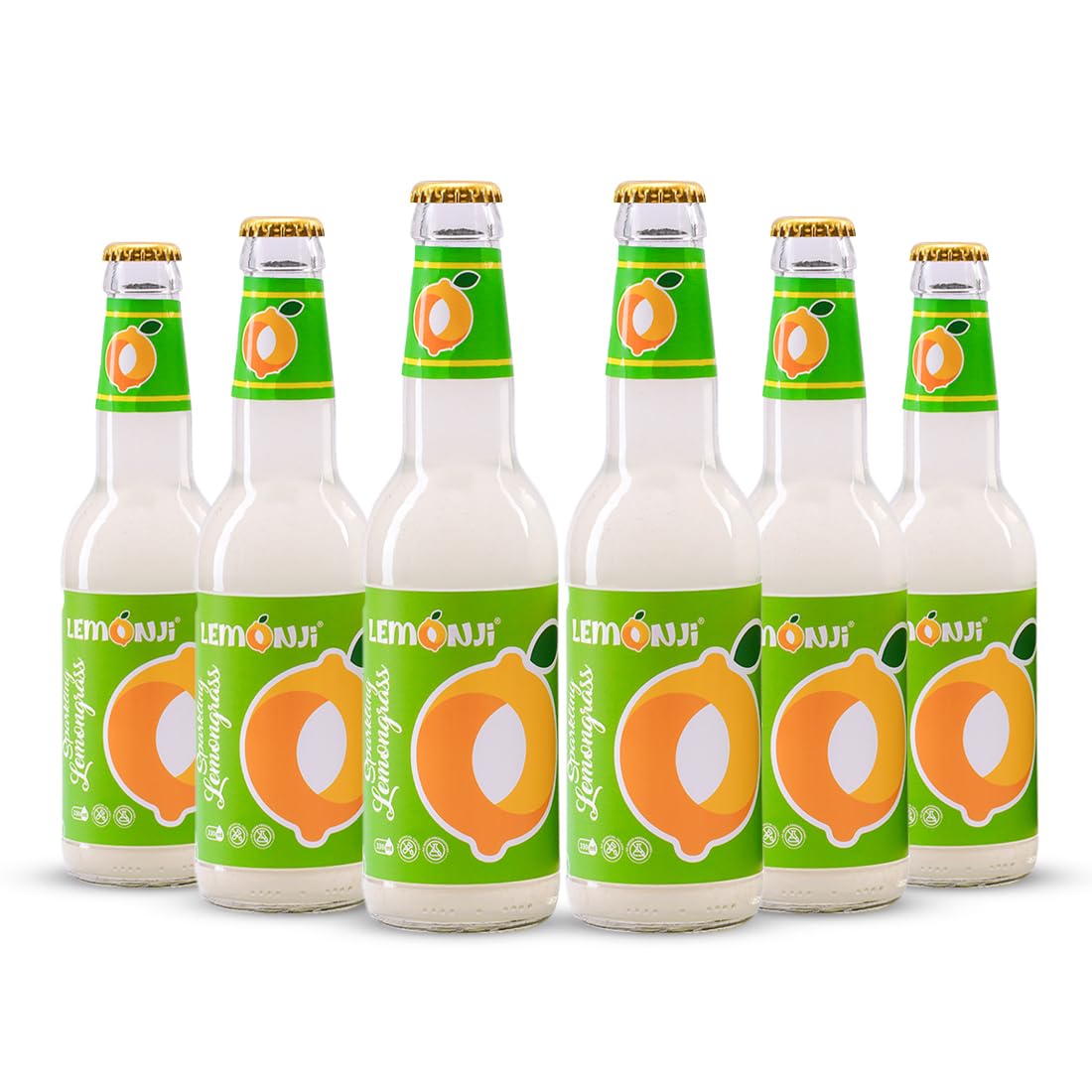 Lemonji Sparkling Lemongrass 330ml (Pack of 6 X 330ml)| 100% Natural ...