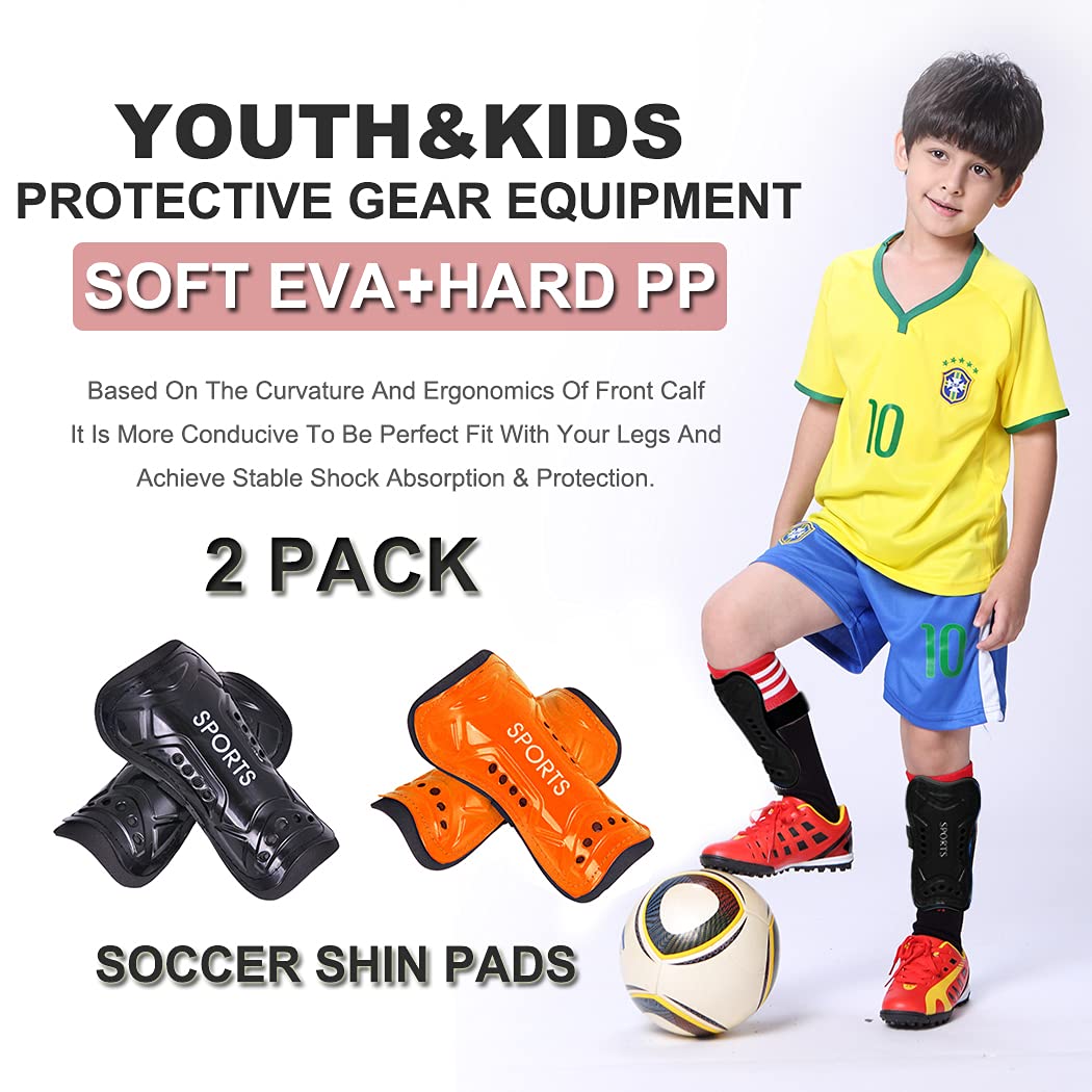 Youth Soccer Shin Guards for Kids Shin Pads and Shin Guard Sleeves ...