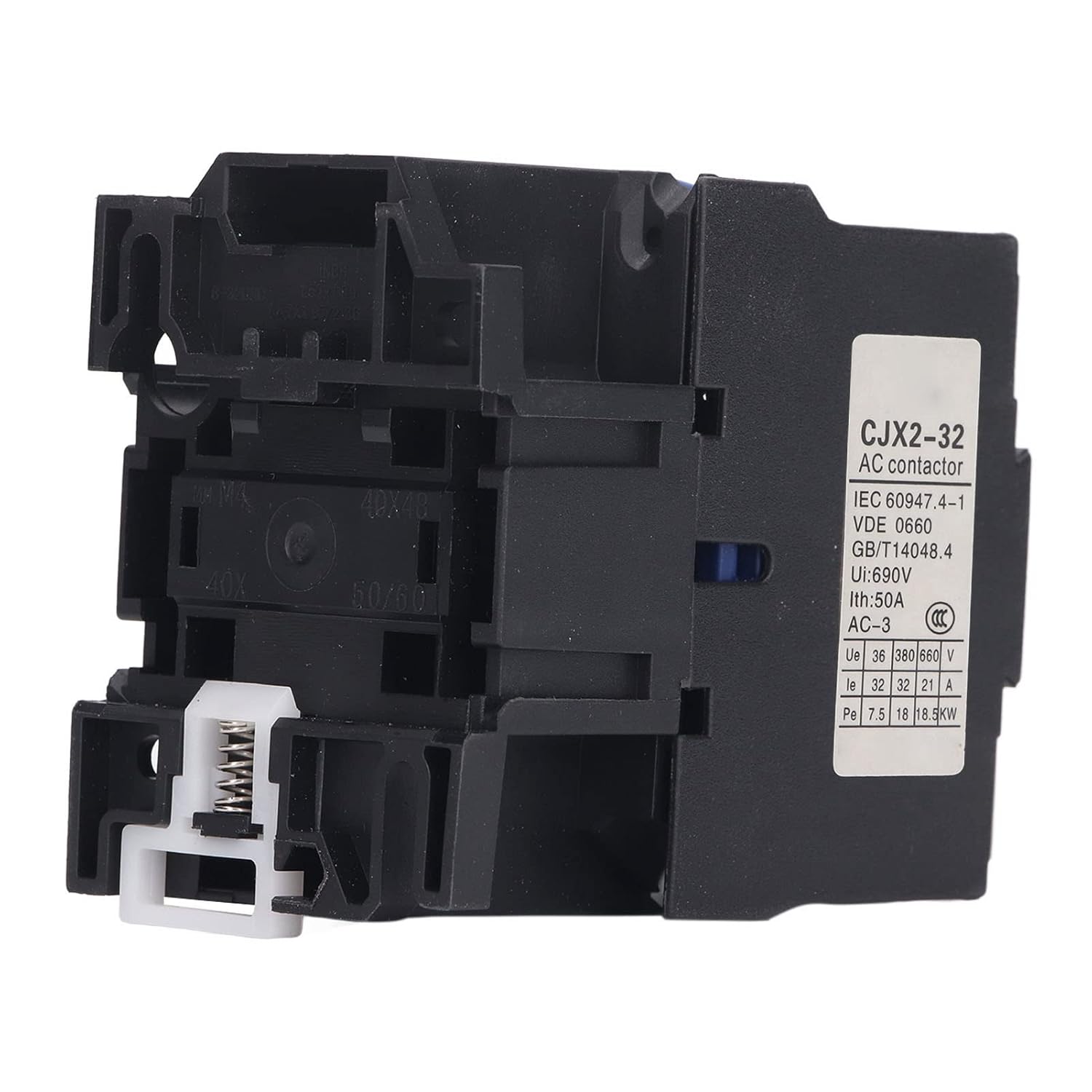 AC Contactor, 3 Phase Electric Power Contactor DIN Rail Mounting 32A ...