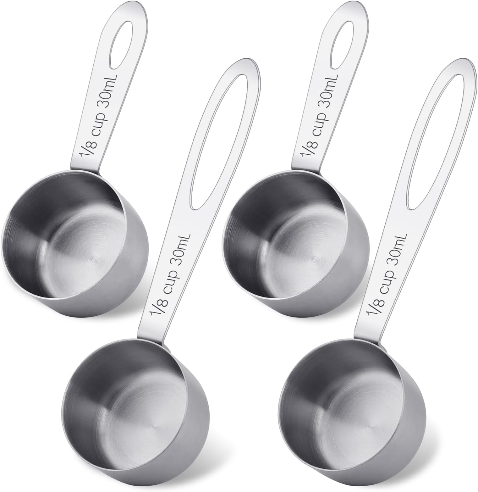 Amazon.com: 4 Pcs Stainless Steel Measuring Spoons 1/8 Cup Coffee Scoop ...