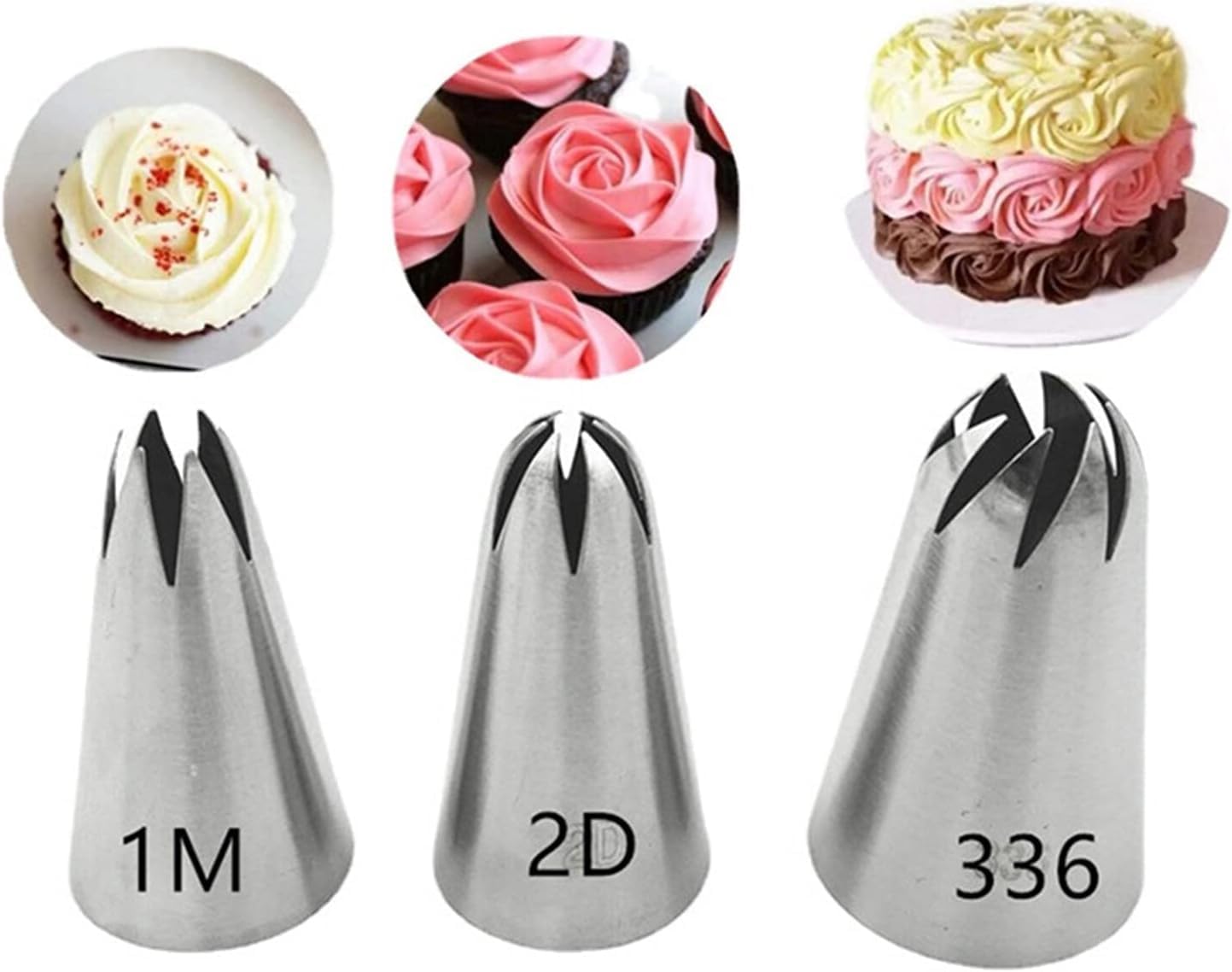 Buy LEGACYCART 5PCS Large Piping Tips Set, Stainless Steel Cake ...