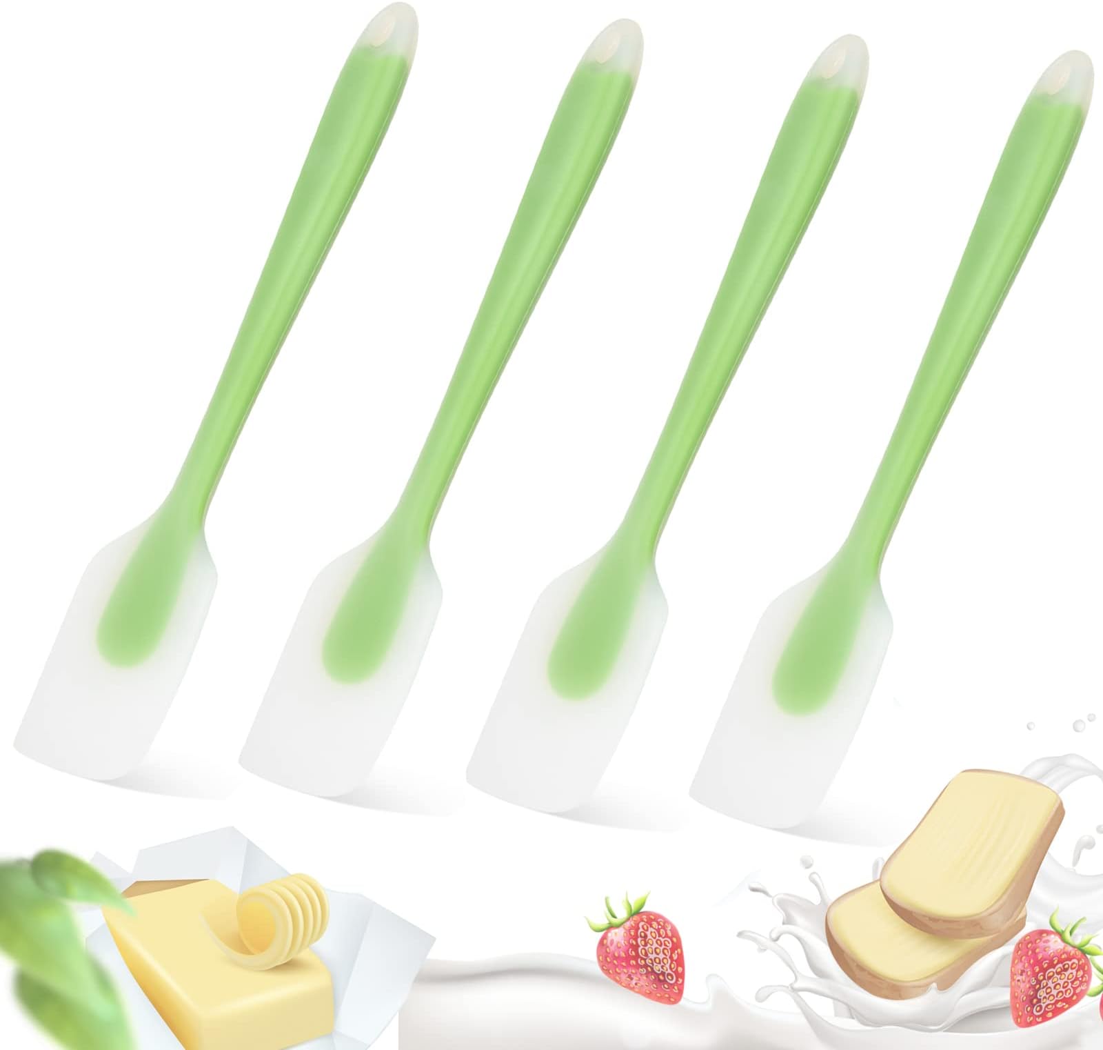BAMBUA Teigschaber Silikon Set - (Inklusive 4 Aufsätze) Silikon ...
